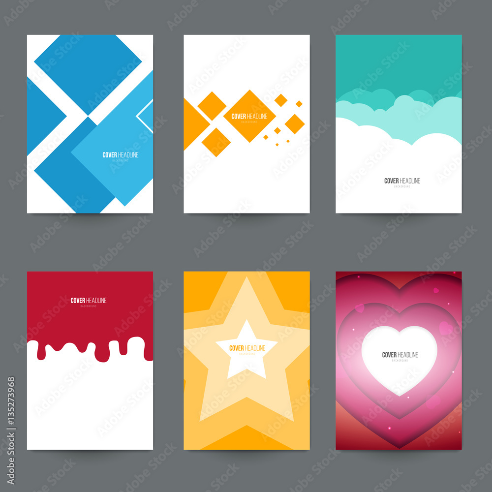 Set of covers for branding presentation. Template for book, brochure ...