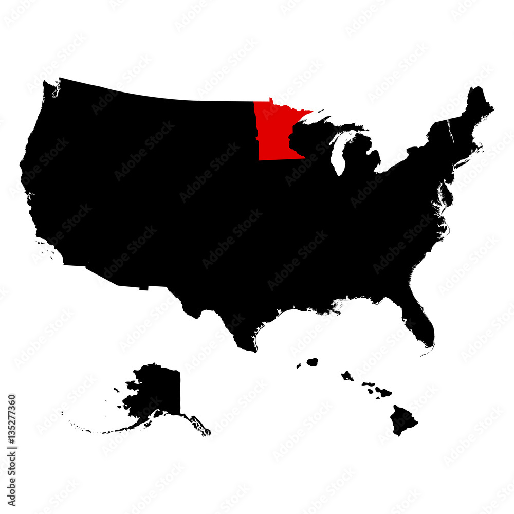 map of the U.S. state Minnesota Stock Vector | Adobe Stock