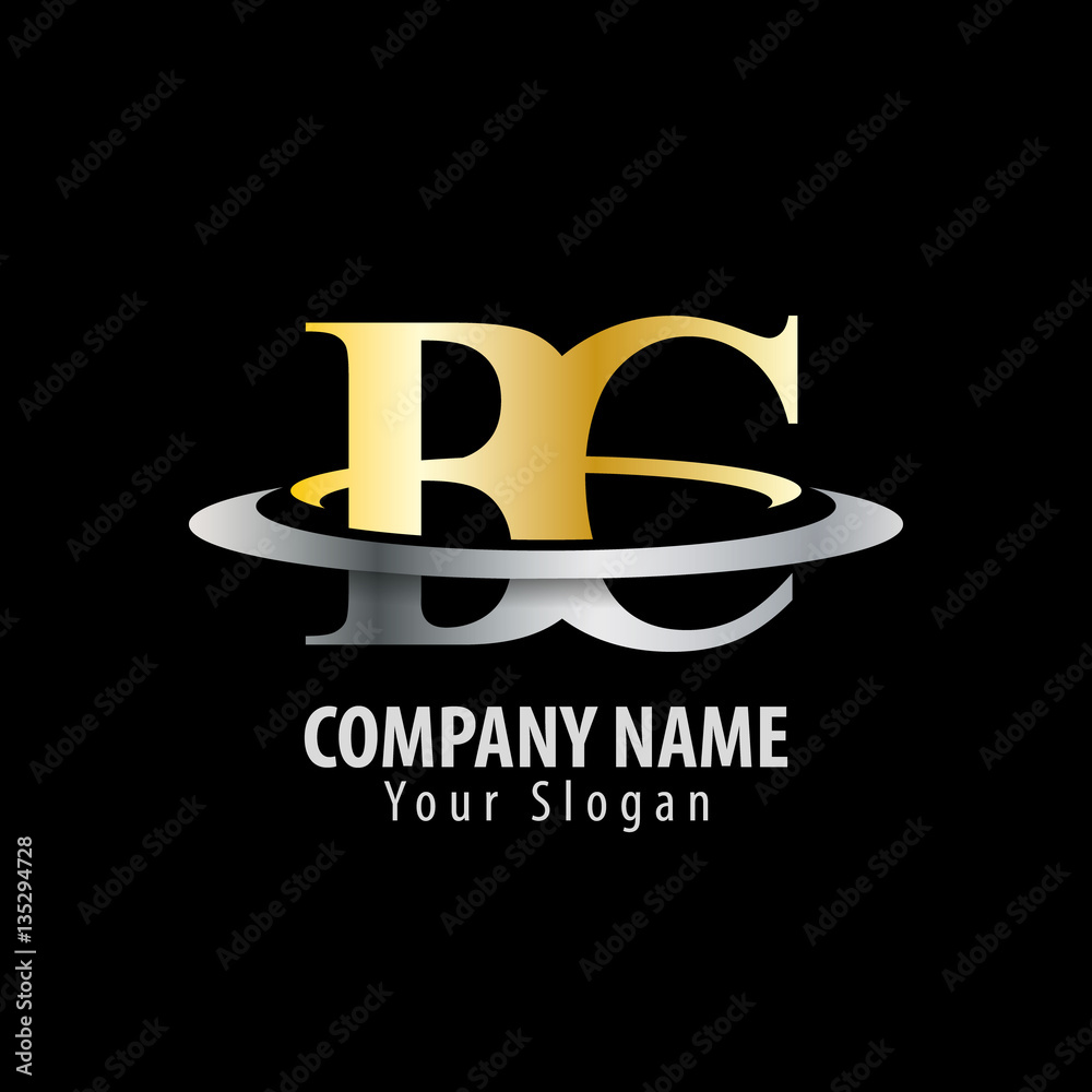 Initial Letter BC With Overlapping Swoosh Circle Stock Vector | Adobe Stock