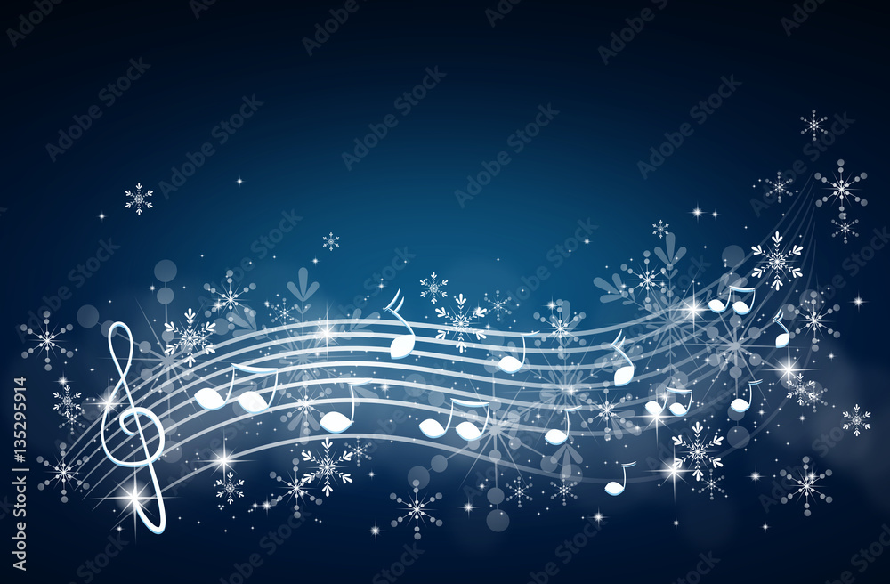Winter music background Stock Illustration | Adobe Stock