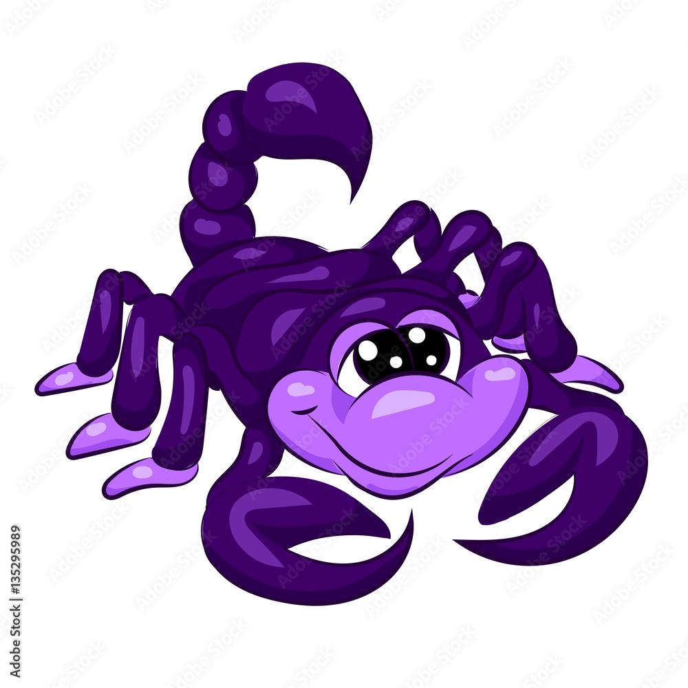 cartoon color scorpion at the white background Stock Vector | Adobe Stock