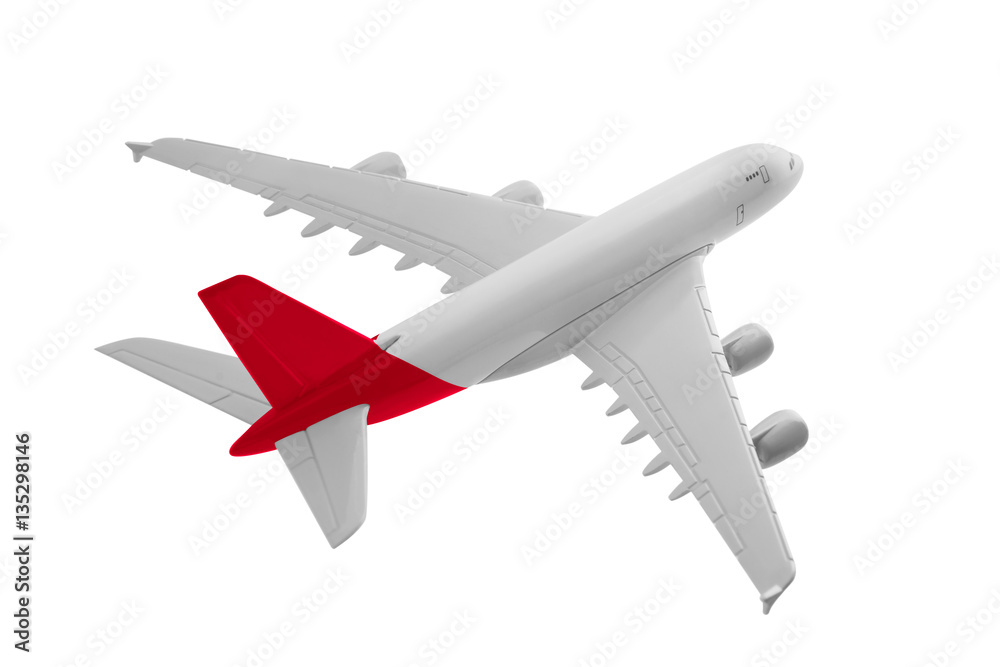 Red Airplane White Background