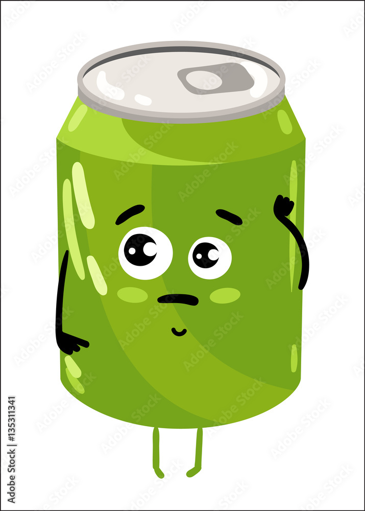 Cartoon Soda Can With Face