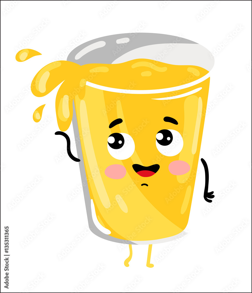 Cute glass of lemonade cartoon character isolated on white background ...