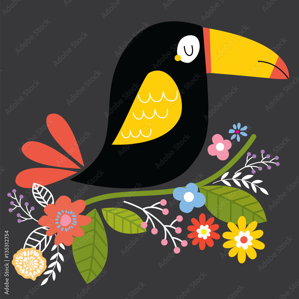 Cute illustration of toucan Stock Vector | Adobe Stock