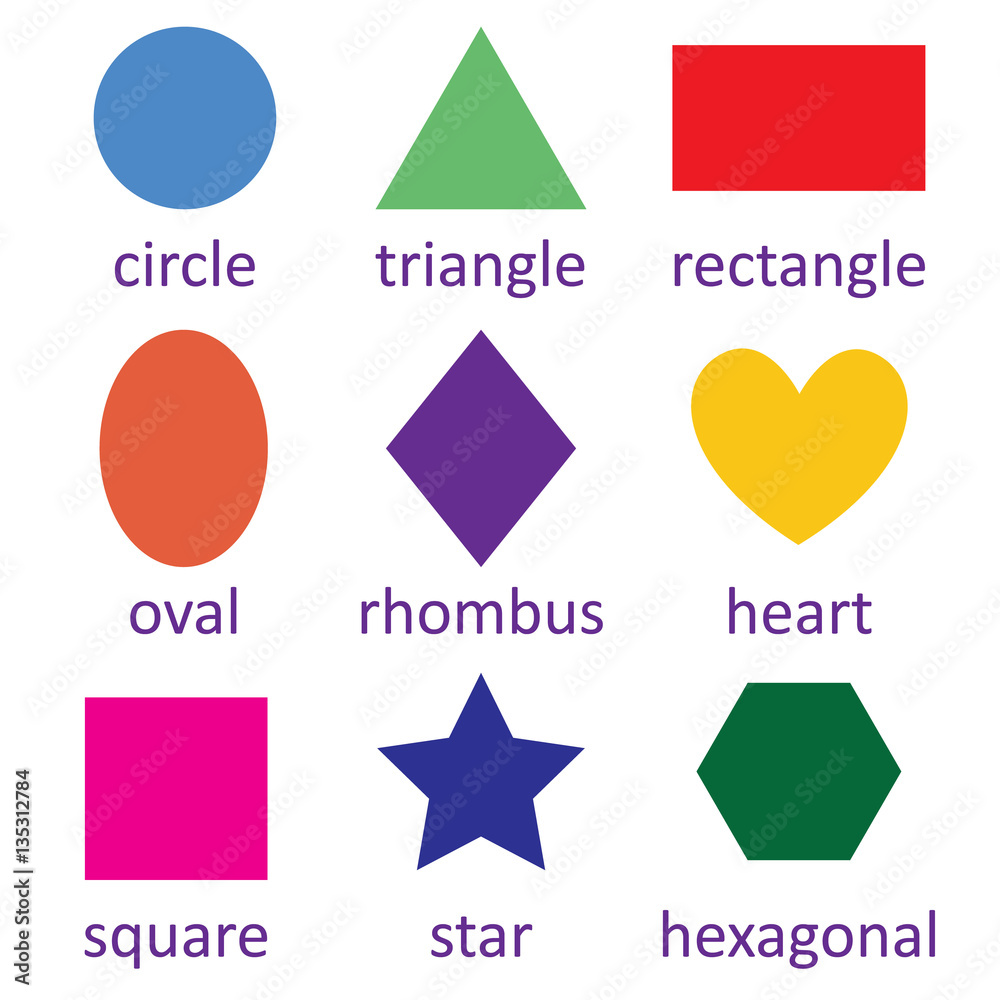 Vector flat design, Set of geometric shapes Stock Vector | Adobe Stock