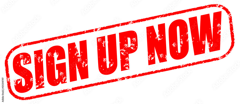 Sign up now on the white background, red illustration Stock 일러스트레이션 ...