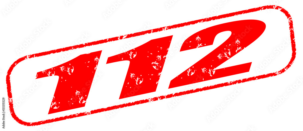 112 on the white background, red illustration Stock-Illustration ...