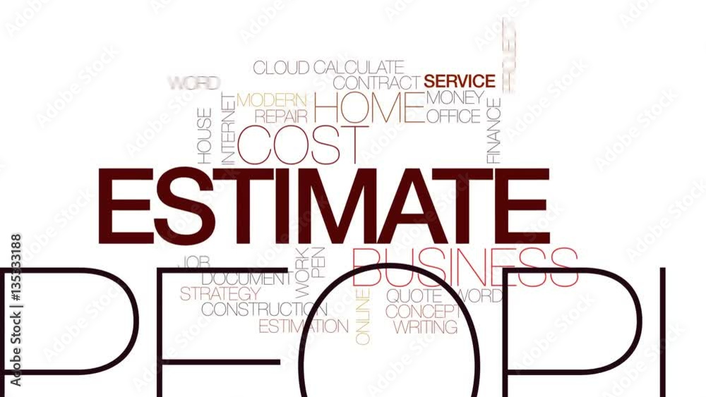 Estimate animated word cloud, text design animation. Kinetic typography ...