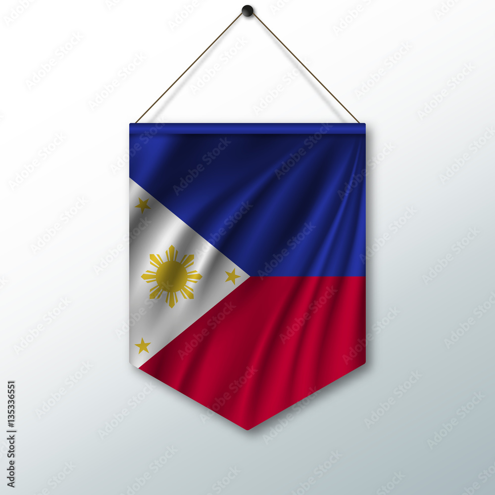 The national flag of Philippines. The symbol of the state in the ...