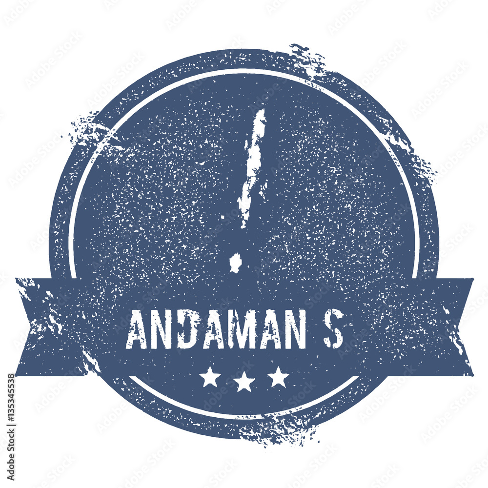 Andaman Islands logo sign. Travel rubber stamp with the name and map of ...