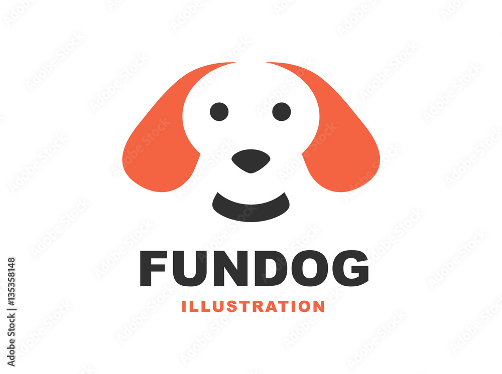 Dog head logo - vector illustration, emblem design on white background ...