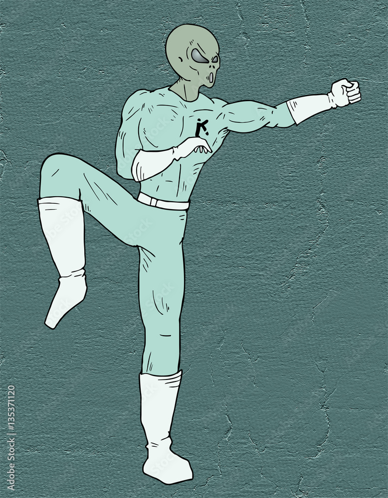 creative alien soldier draw ilustración de Stock | Adobe Stock