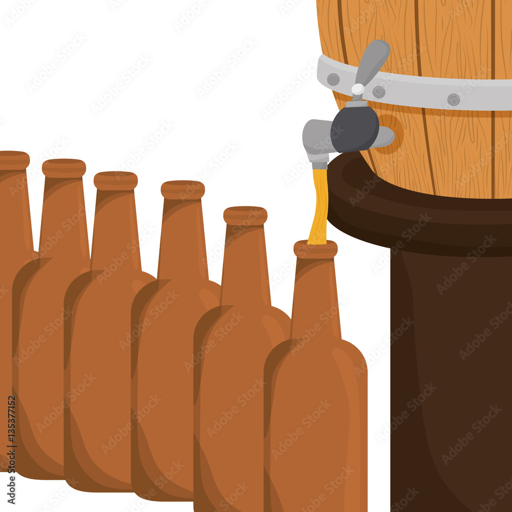 Beer bottles filling up icon, vector illustration Stock Vector | Adobe ...