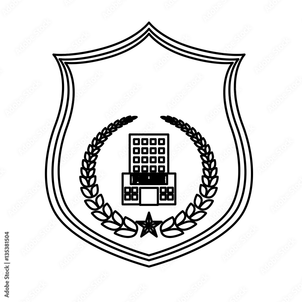 police emblem icon image black line vector illustration design Stock ...