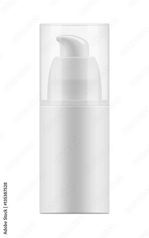 Vector realistic blank template of plastic bottle with dispenser for ...