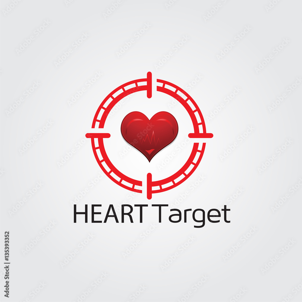 Heart target logo Stock Vector | Adobe Stock