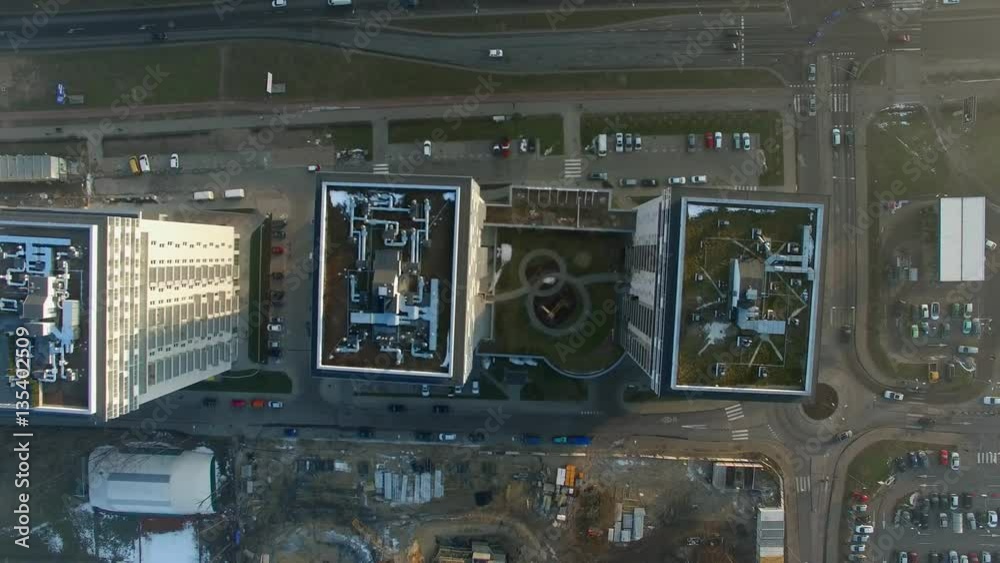 Vertical Aerial Of Residential Blocks Streets And Car Park Stock Video ...