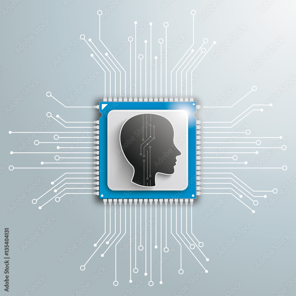 Head Futuristic Processor Circuit Board Infographic Stock Vector ...