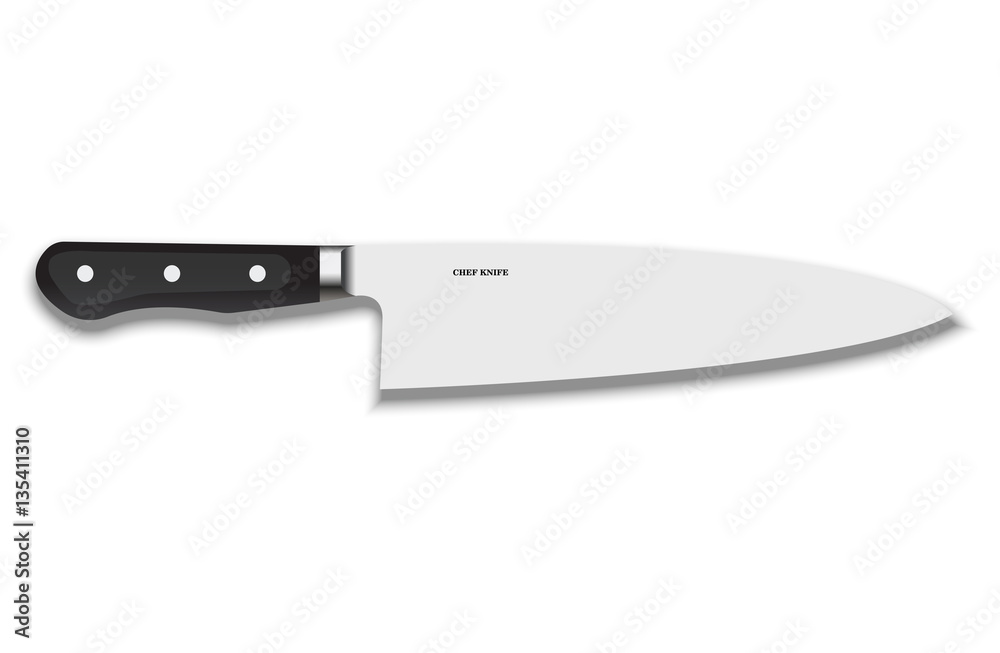 Chef knife isolated on white background.Vector illustration. Stock ...