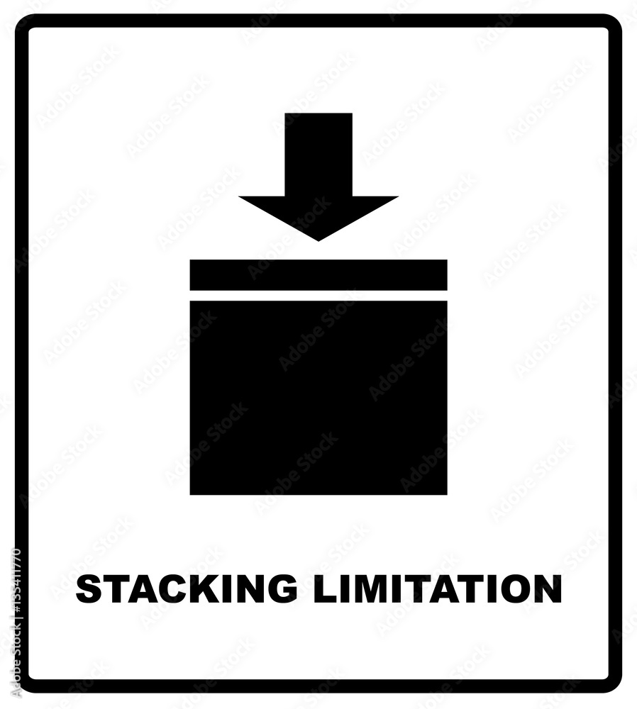 Stacking Limitation by Mass vector packaging symbol on vector cardboard ...