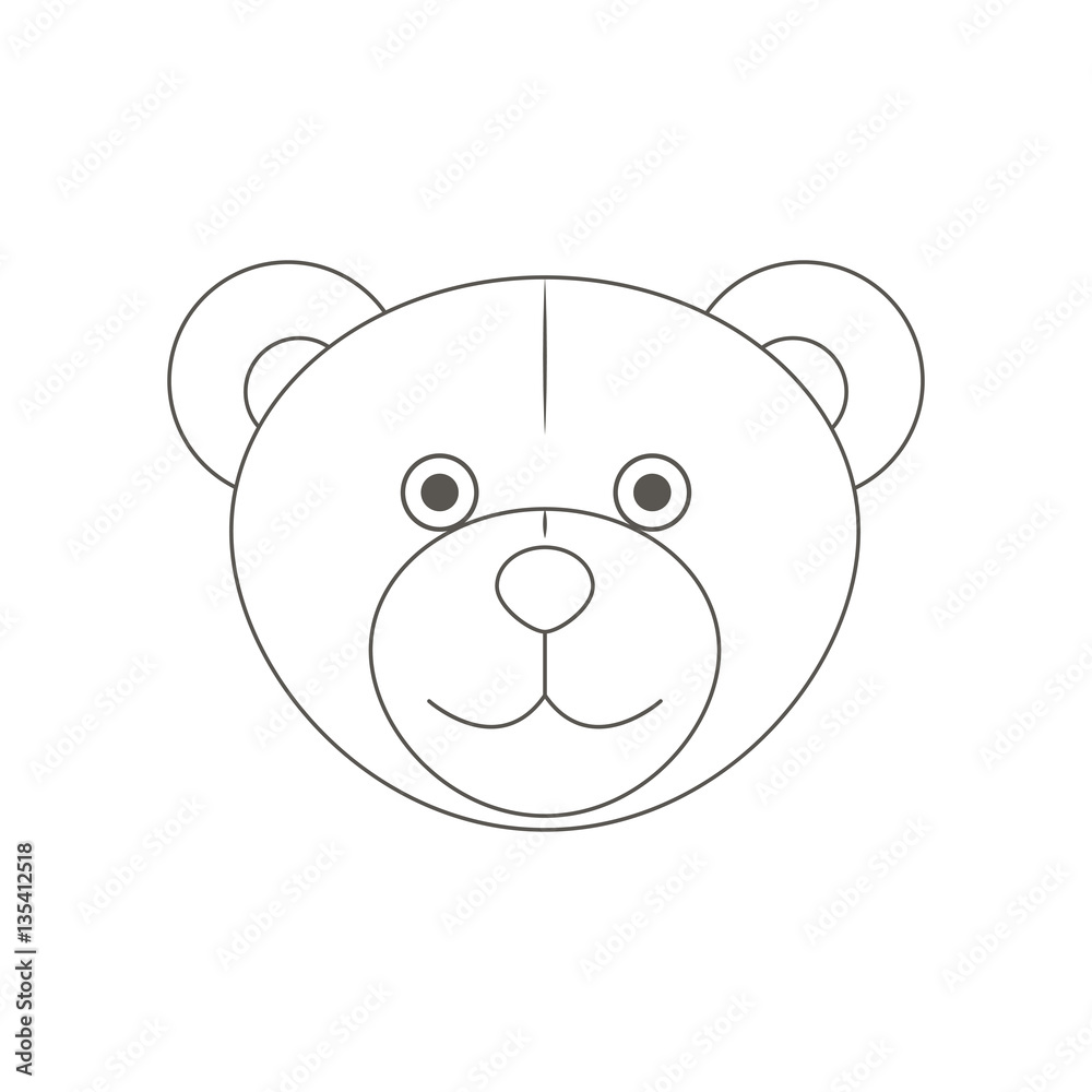 Teddy Bear Face Outline