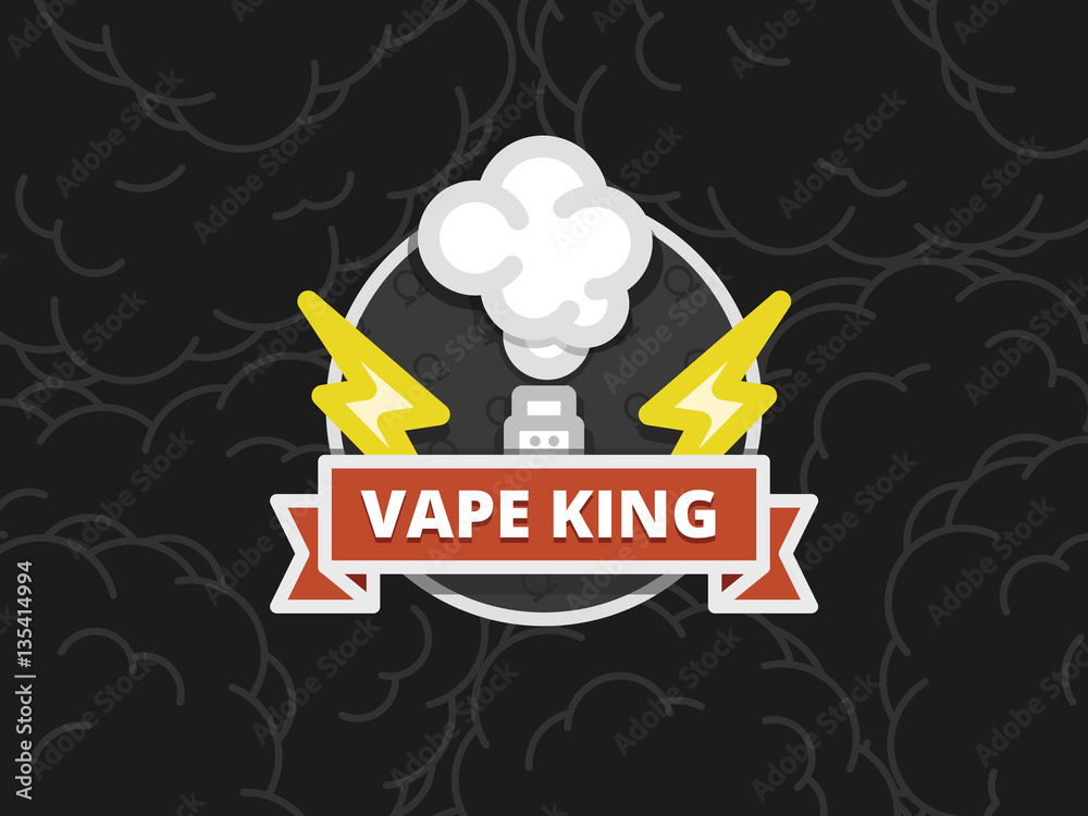 Vape badge, vaping logo, e-cigarette emblem, flat vector illustration ...