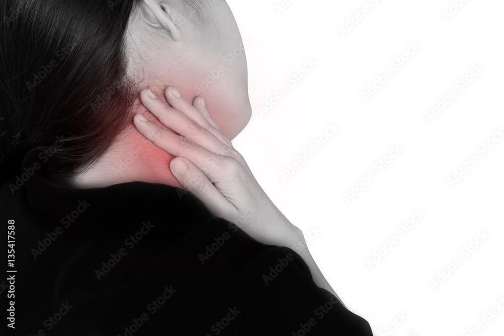 women has inflammation and swelling cause a pain the Sore throat ...