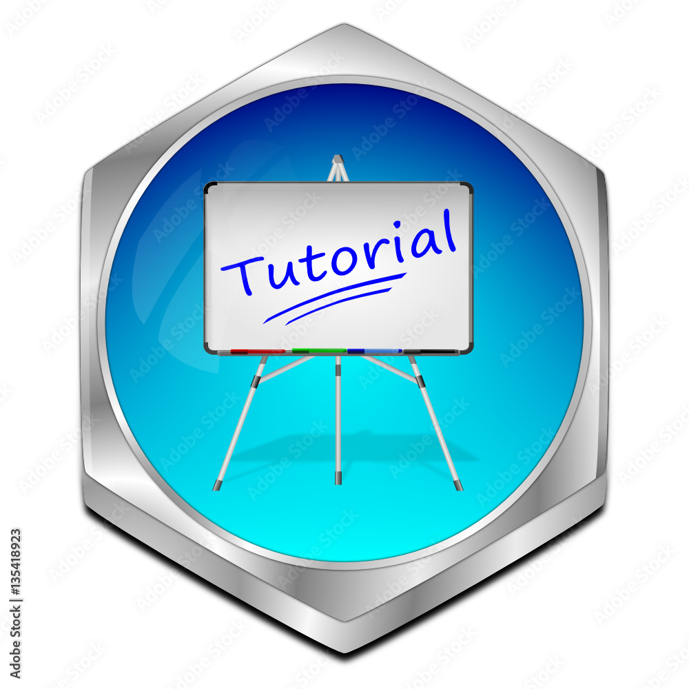 Tutorial Button - 3D illustration Stock Vector | Adobe Stock