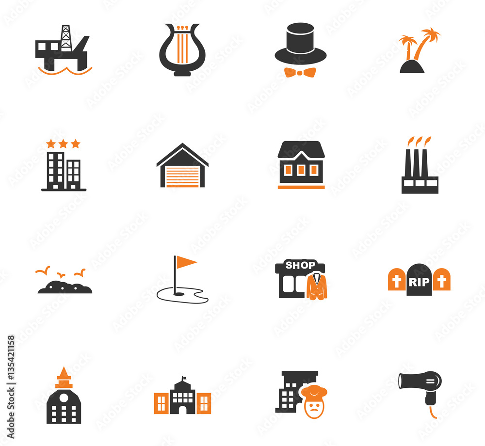 Infrastucture of the city icons set Stock Vector | Adobe Stock