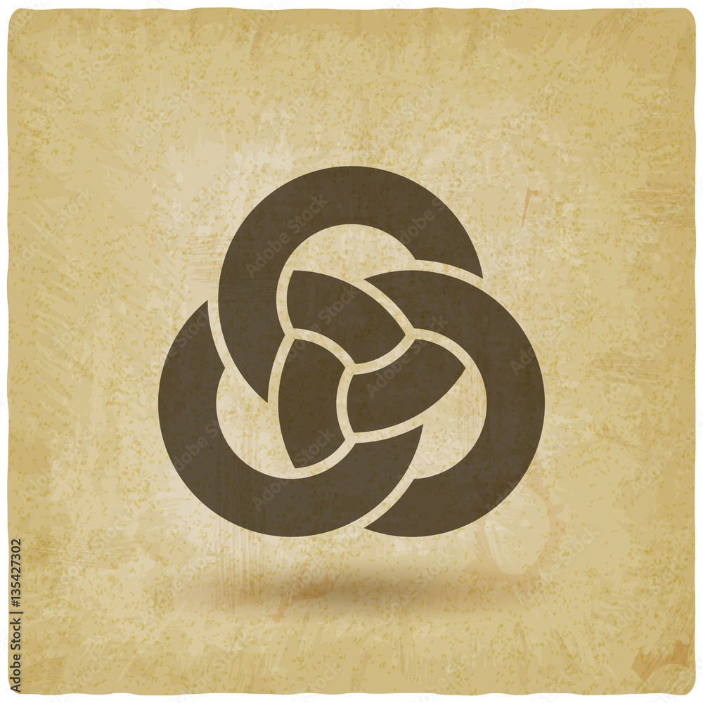 abstract symbol three interlocking rings old background Stock Vector ...