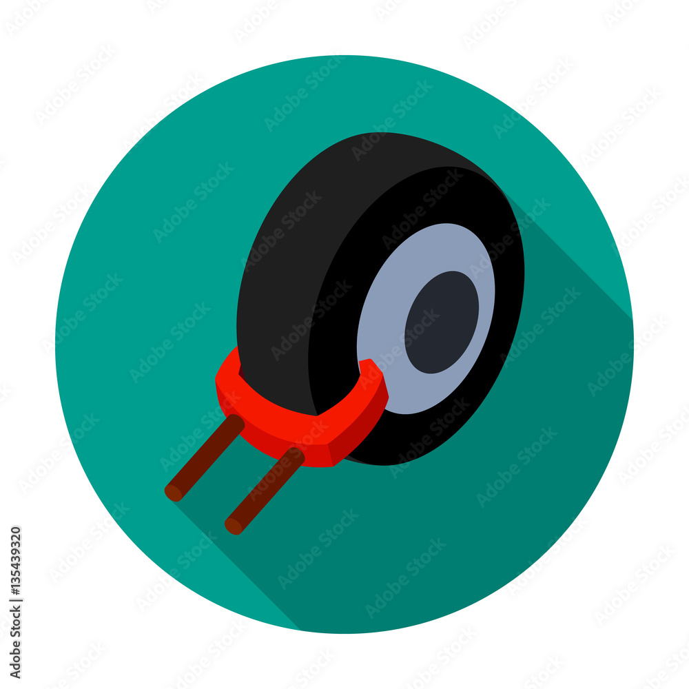 Wheel clamp icon in flat style isolated on white background. Parking ...