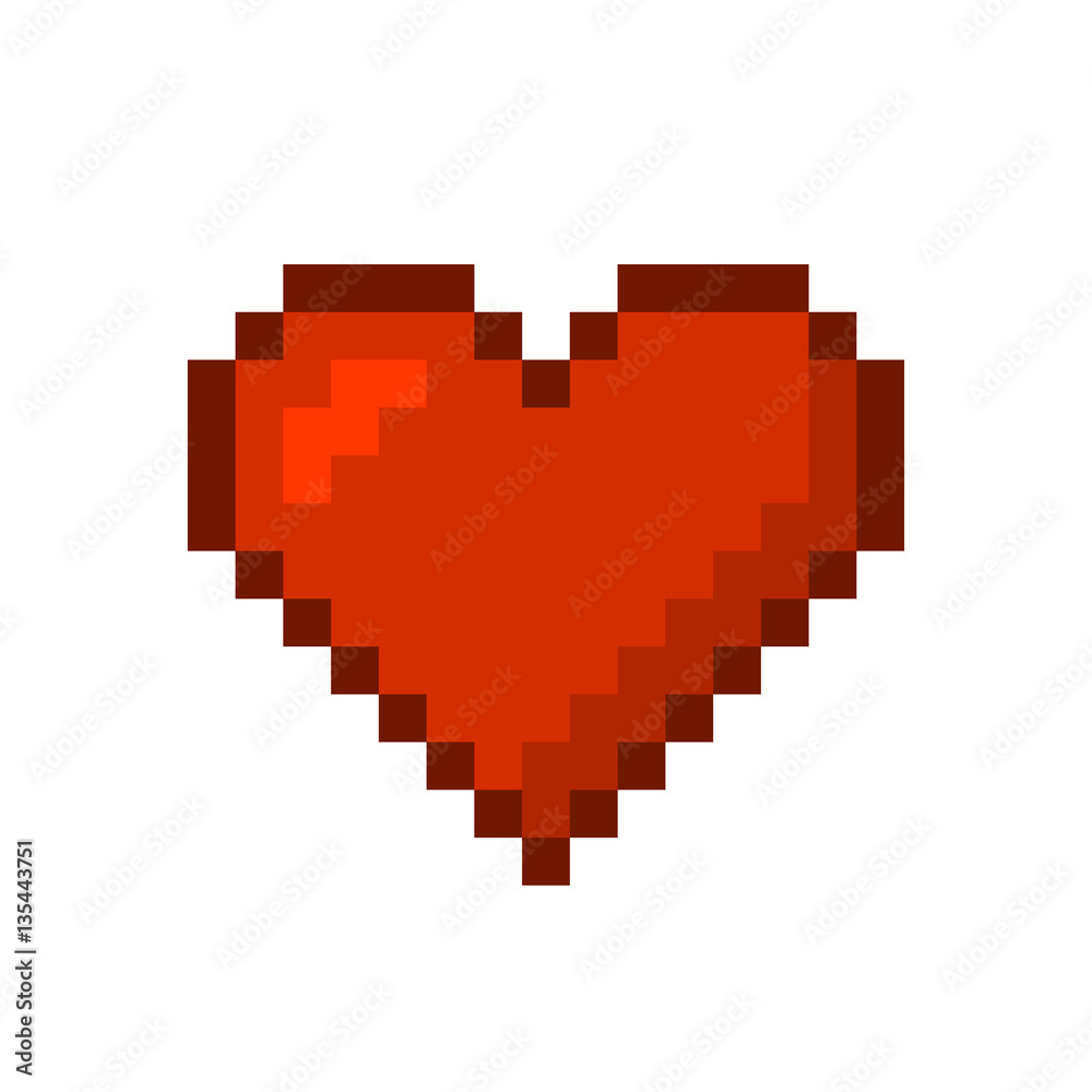 Heart. Pixel Art Style. Vector Stock Vector | Adobe Stock