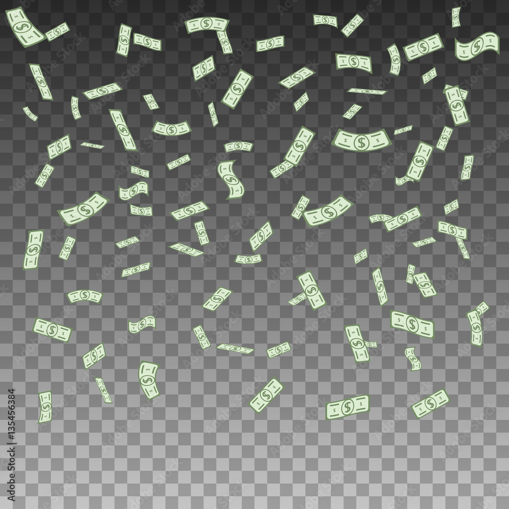 Vector illustration cartoon paper money falling Stock Vector | Adobe Stock