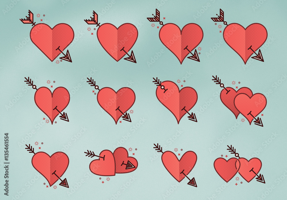 Hearts Icon Pack 2 Stock Template | Adobe Stock