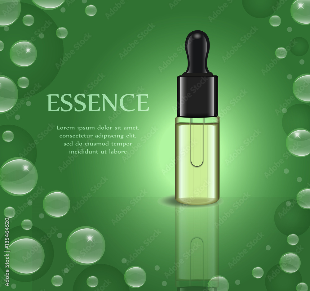 Realistic Essential oil or herbal medicine package template for your ...