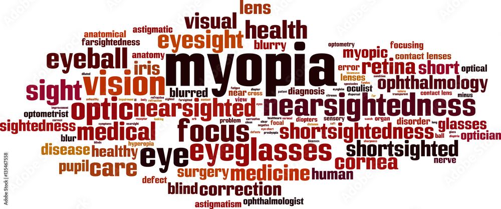 Myopia word cloud concept. Vector illustration Stock Vector | Adobe Stock