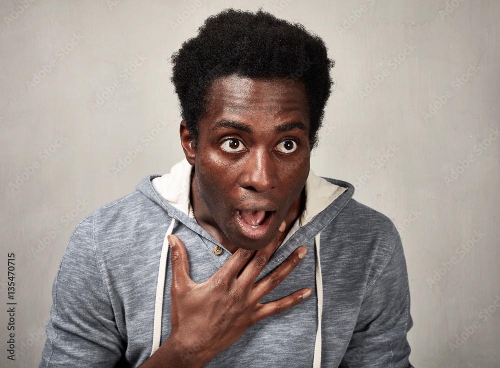 Scared black man face. Stock Photo | Adobe Stock