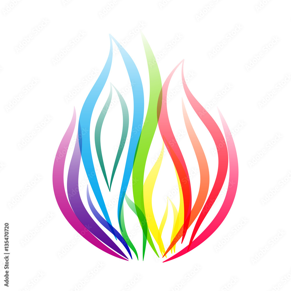 Rainbow fire flame symbol Stock Vector | Adobe Stock