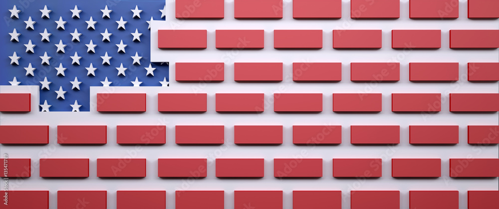 American flag as a brick wall Stock Illustration | Adobe Stock