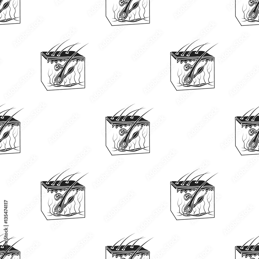 Skin icon in black style isolated on white background. Organs pattern ...