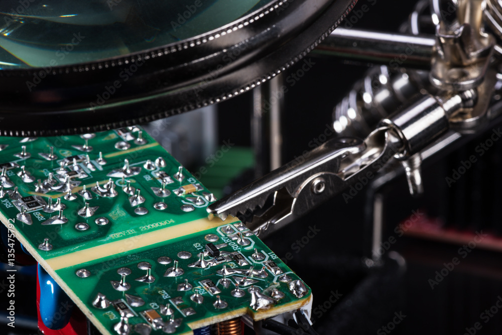 Electronic circuit board assembly Stock Photo | Adobe Stock