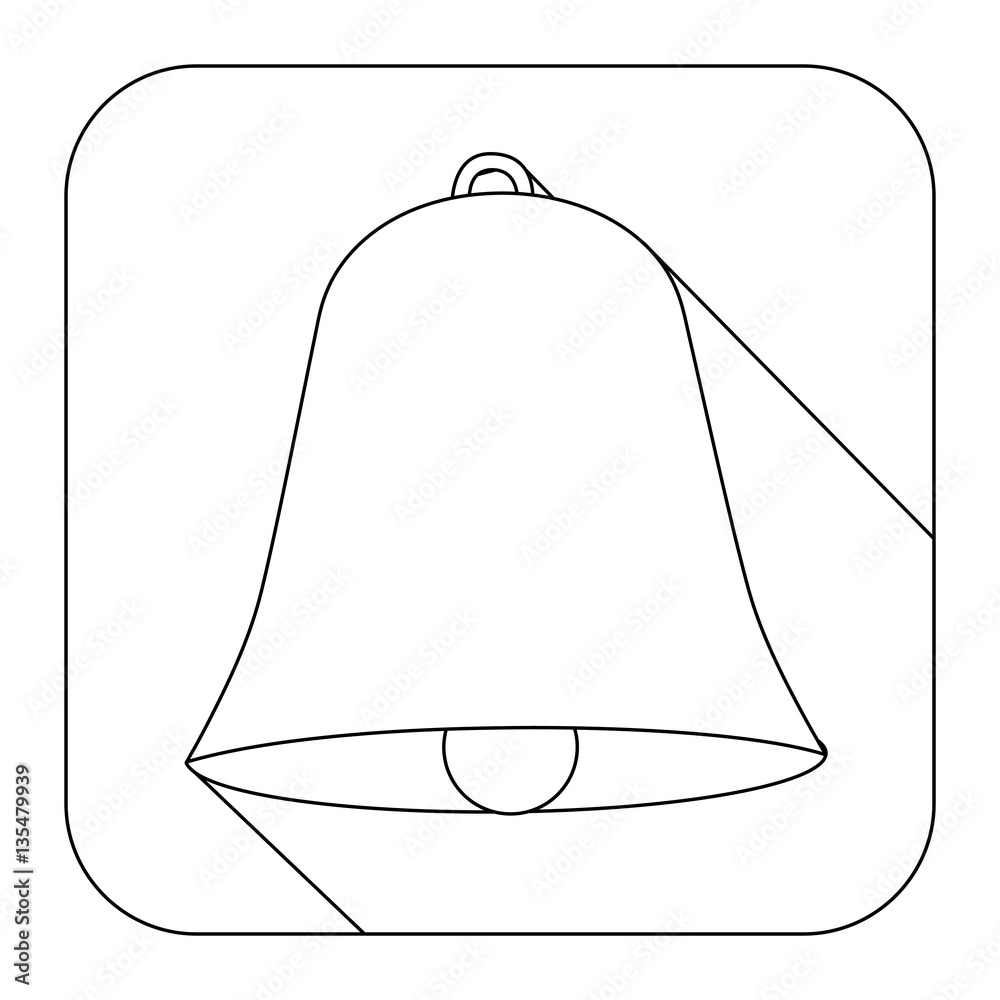 square shape with silhouette bell vector illustration Stock Vector ...