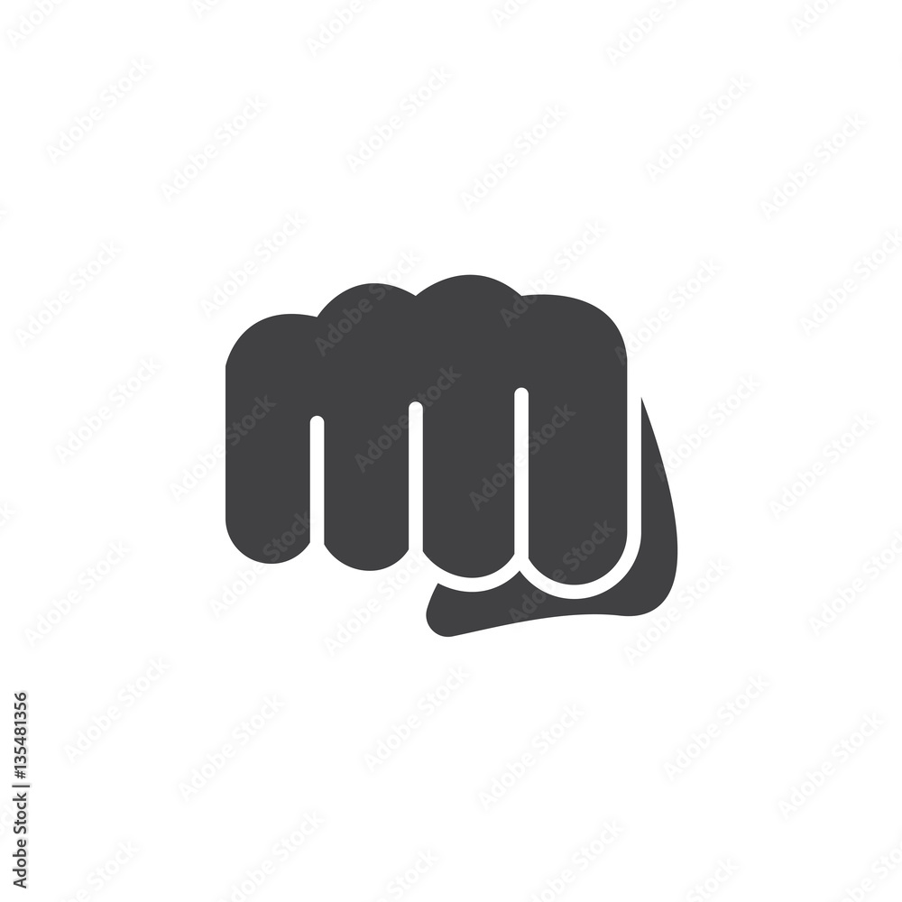 Fist, forward punch icon vector, filled flat sign, solid pictogram ...