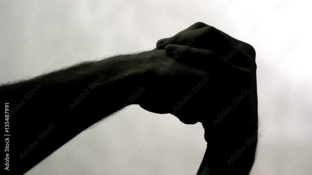 Fist punch in the palm Stock Video | Adobe Stock