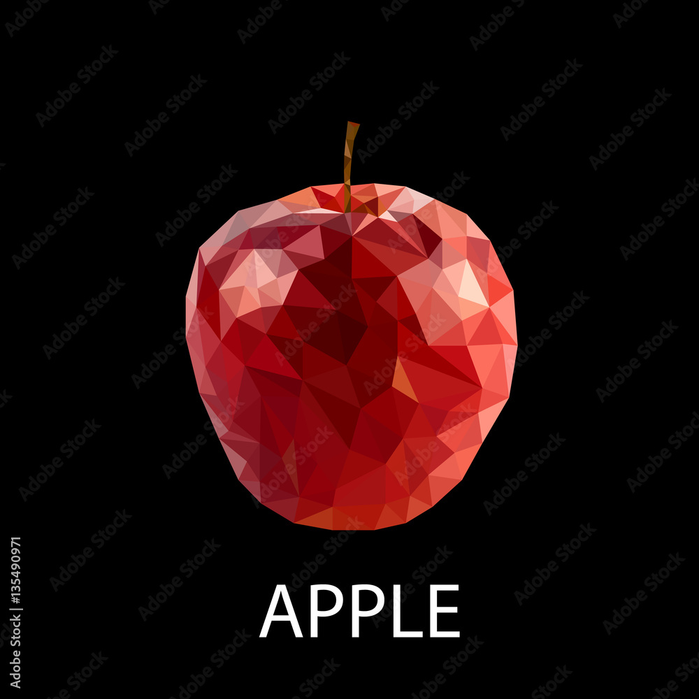 Vector polygon apple Stock Vector | Adobe Stock