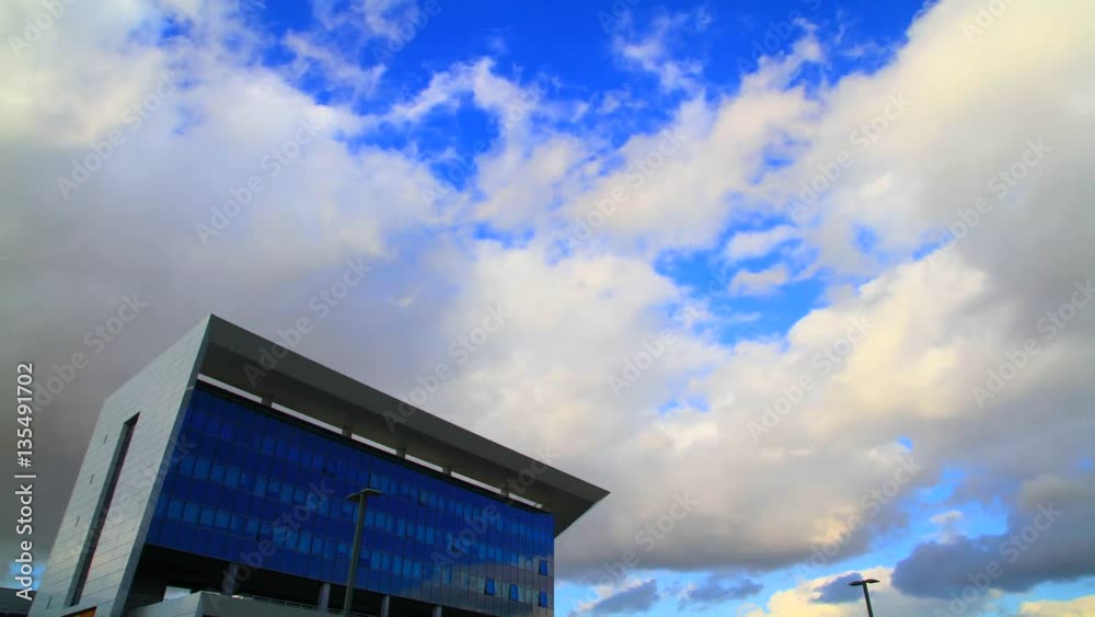 Time lapse Office building on cloudy day Stock Video | Adobe Stock