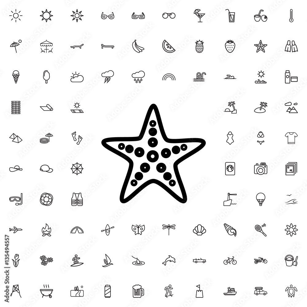 starfish icon illustration Stock Vector | Adobe Stock