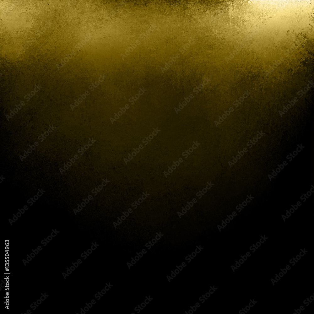 black and gold background, old dark vintage grunge texture with shiny ...
