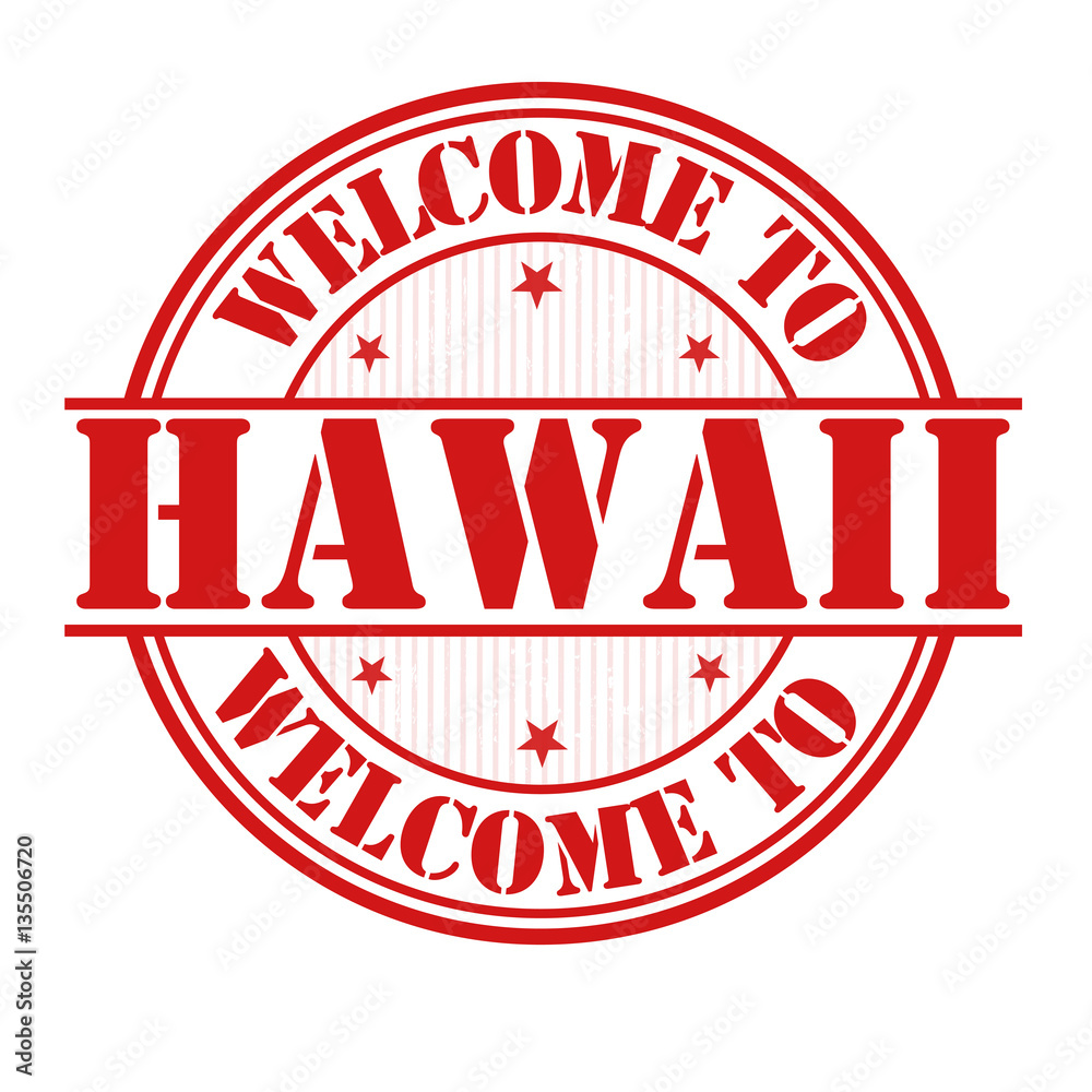 Welcome to Hawaii sign or stamp Stock Vector | Adobe Stock